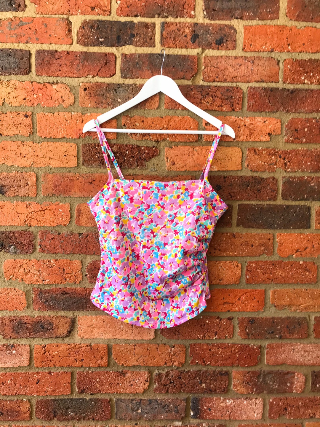Safeena Vintage Upcycled 90s Gathered Tank Top / Y2K Crop Top / 2000s ...