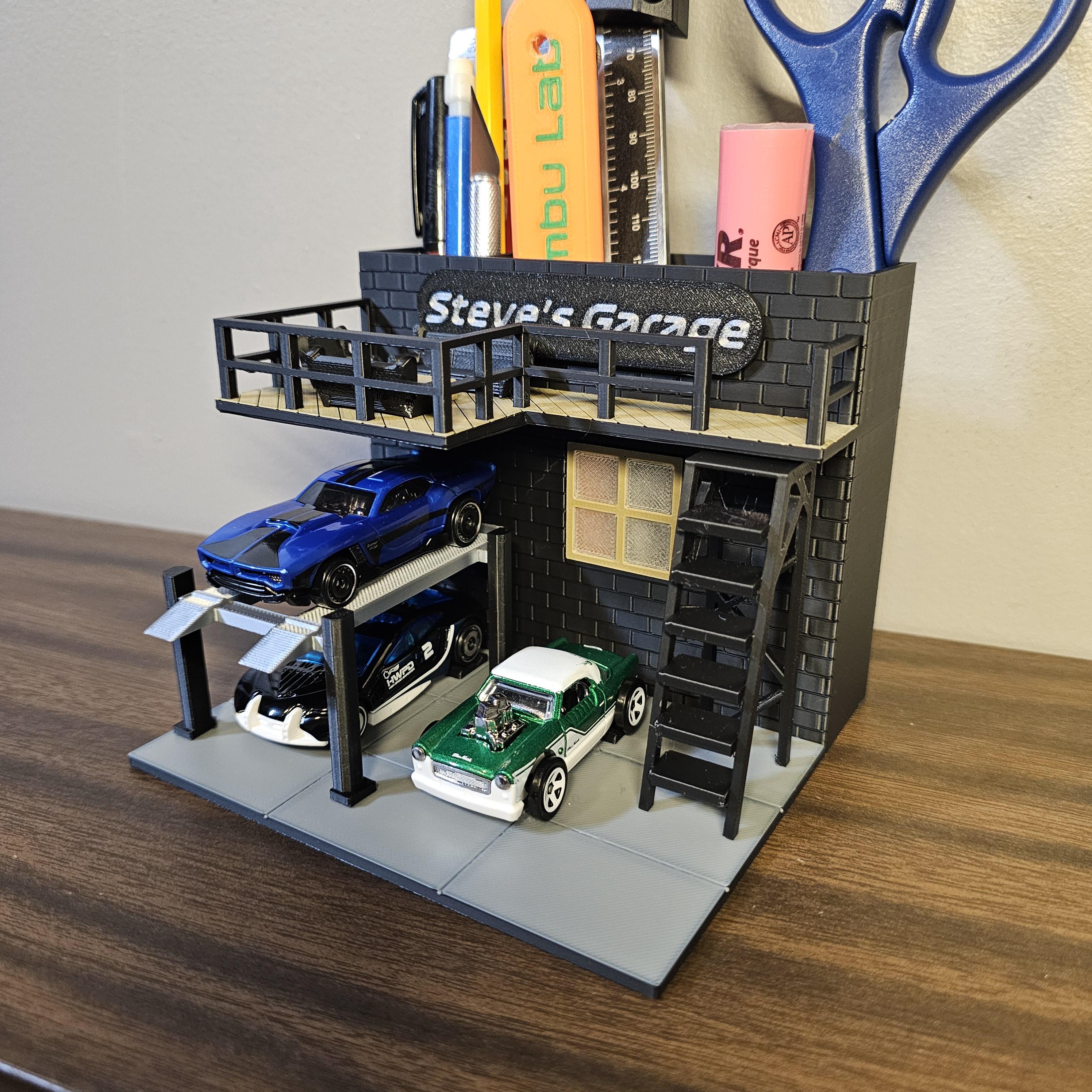Personalized Diecast Car Garage Diorama, Desk Organizer, 1:64 Scale ...