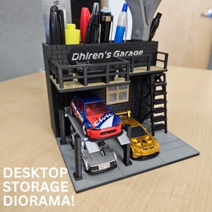 Personalized Diecast Car Garage Diorama, Desk Organizer, 1:64 Scale ...