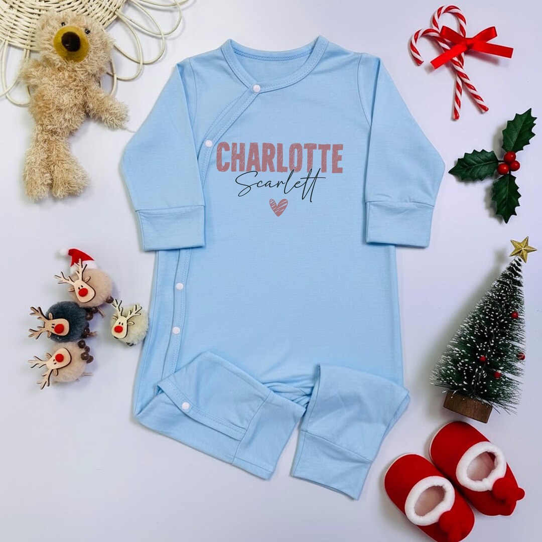 Personalized Name Baby Sleepsuit, Custom Names Baby Romper, Newborn ...