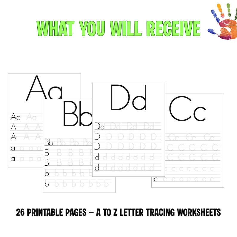Alphabet Tracing Worksheets A-Z | Uppercase & Lowercase Letters ...