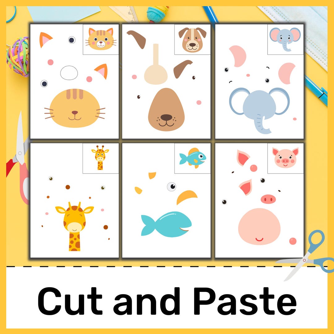 Animal Cut and Paste Activity: Scissor Skills Practice - 20 Printable ...