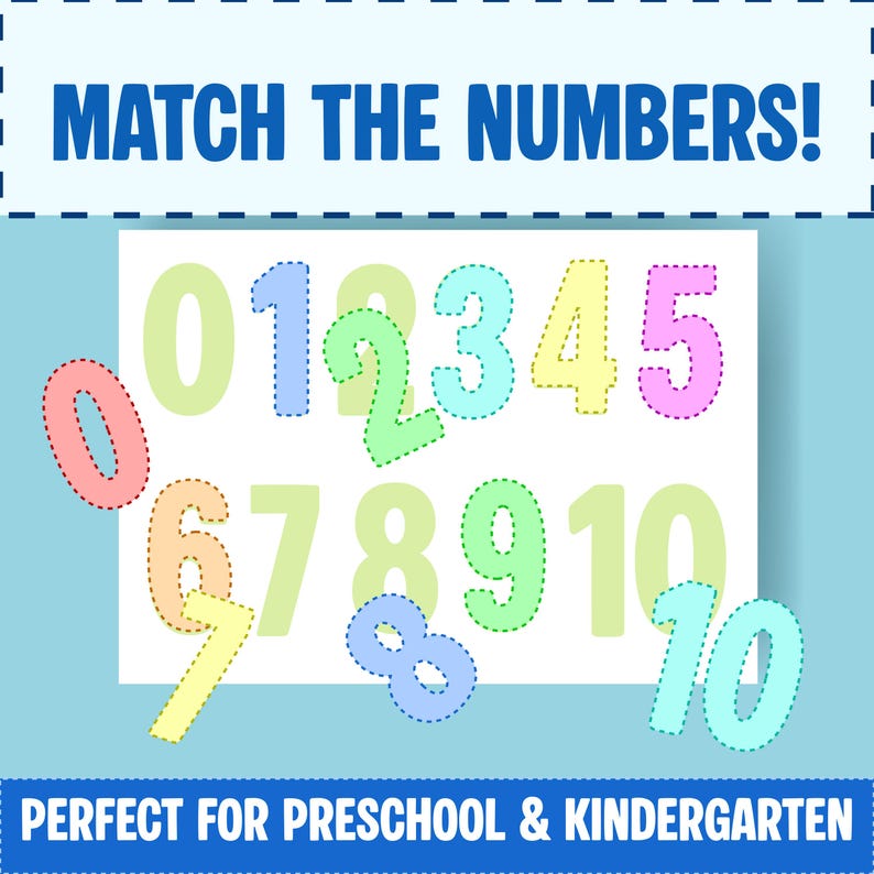 Printable Number Matching Activity for Kids – Cut and Paste Math Game ...