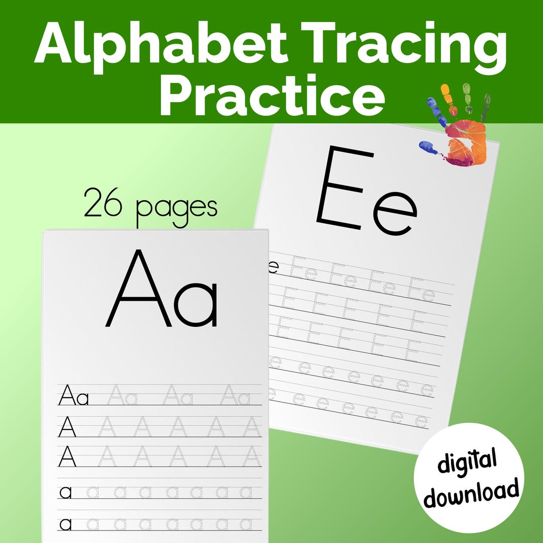 Alphabet Tracing Worksheets A-Z | Uppercase & Lowercase Letters ...