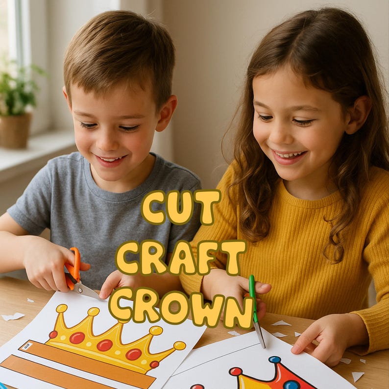Printable Paper Crowns for Kids: DIY Birthday Party Hats (PDF Download ...
