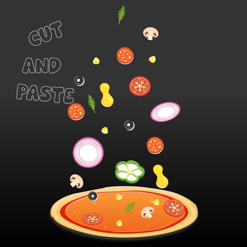 Build a Pizza Craft – Printable Paper Food Activity – Cut and Paste DIY ...