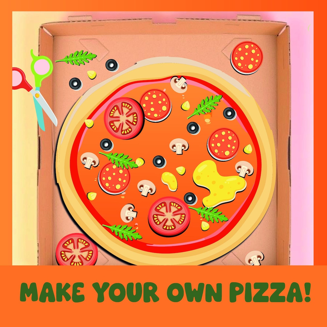 Build a Pizza Craft – Printable Paper Food Activity – Cut and Paste DIY ...
