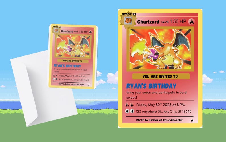 Pokémon Birthday Invitation, Digital Download, Personalized Party ...