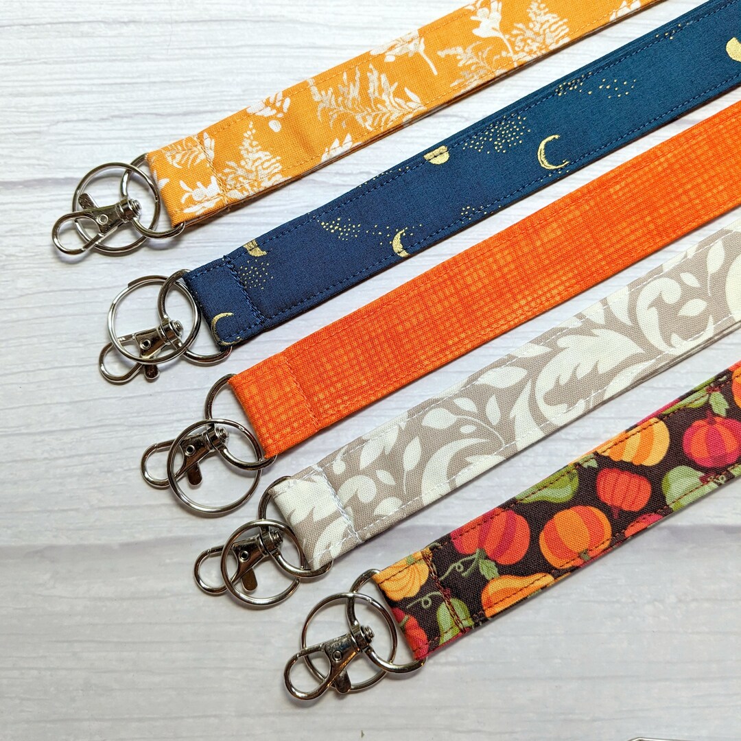 Fall Lanyard ID Badge Holder - Autumn Soft Fabric Key Chain - Breakaway ...