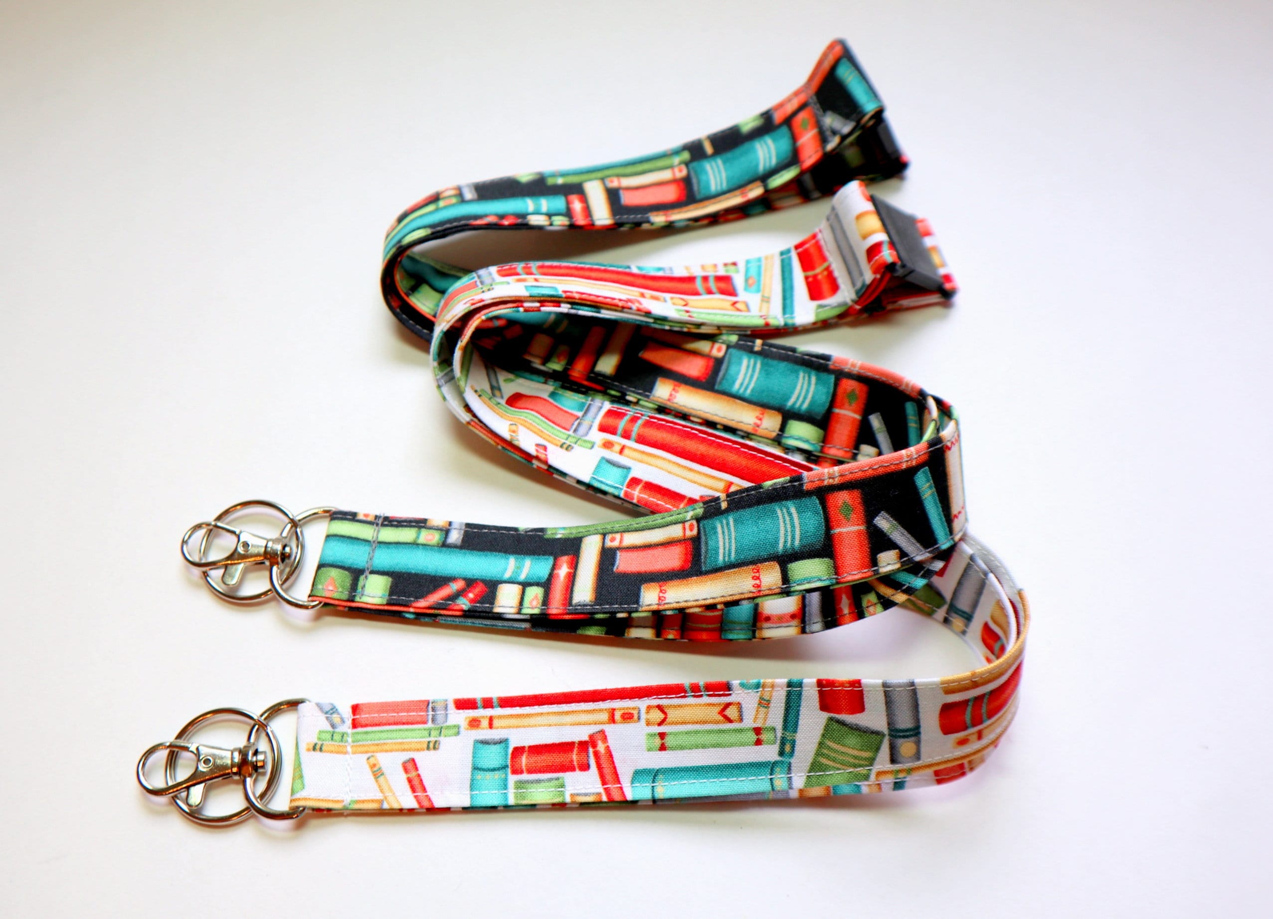 Book Lover Lanyard With Optional Breakaway - Cotton Fabric, Motif - ID ...