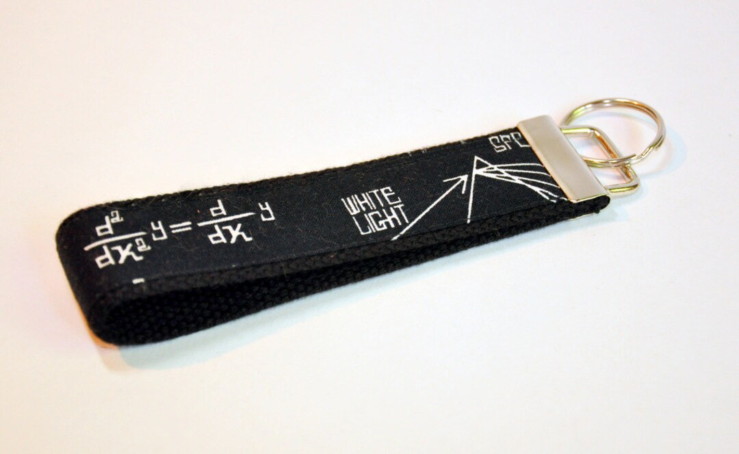 Math Key Fob Fabric Wristlet Key Chain Scientific Formulas on Black ...