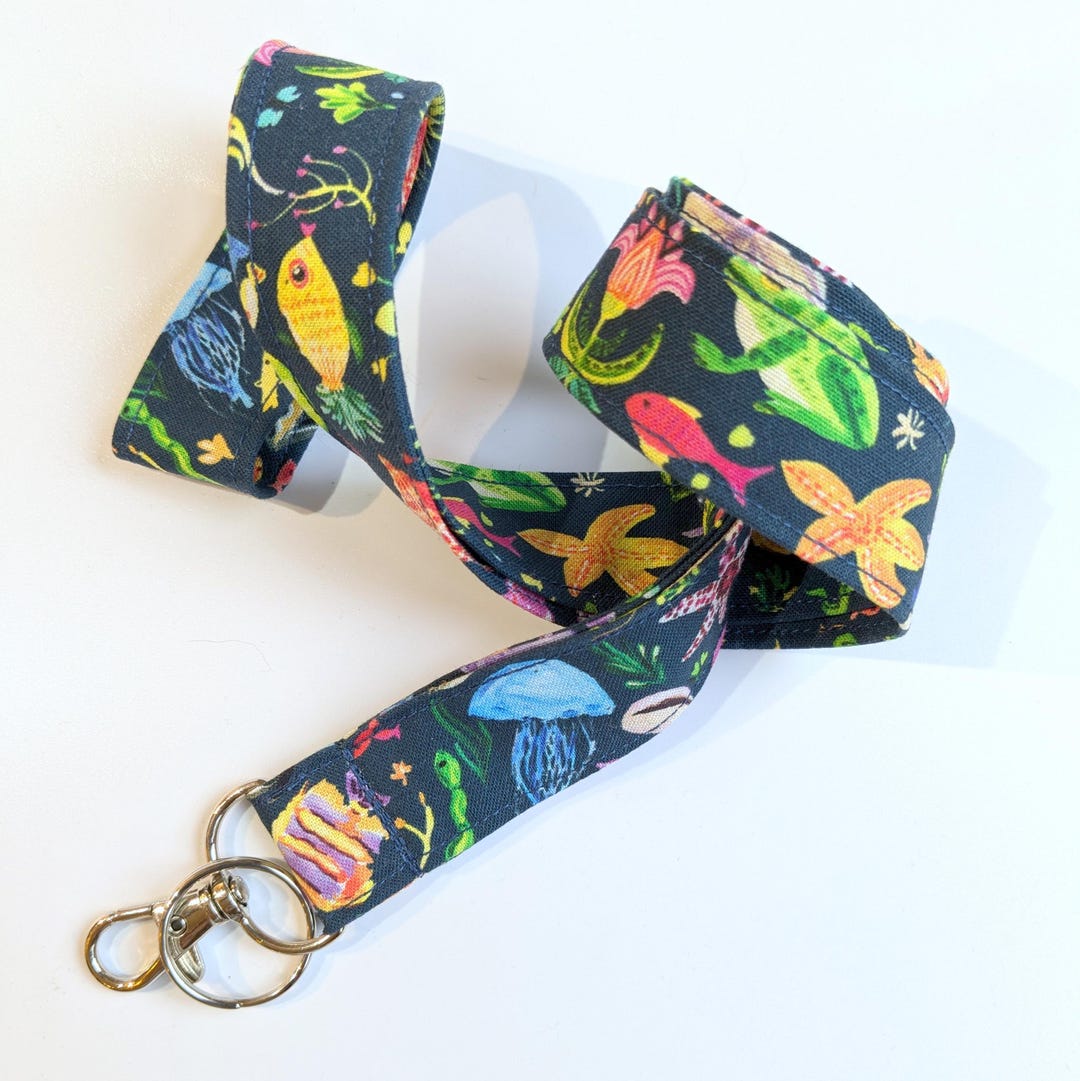 Teacher Lanyard Optional Safety Breakaway Ocean Life Badge Key Holder ...