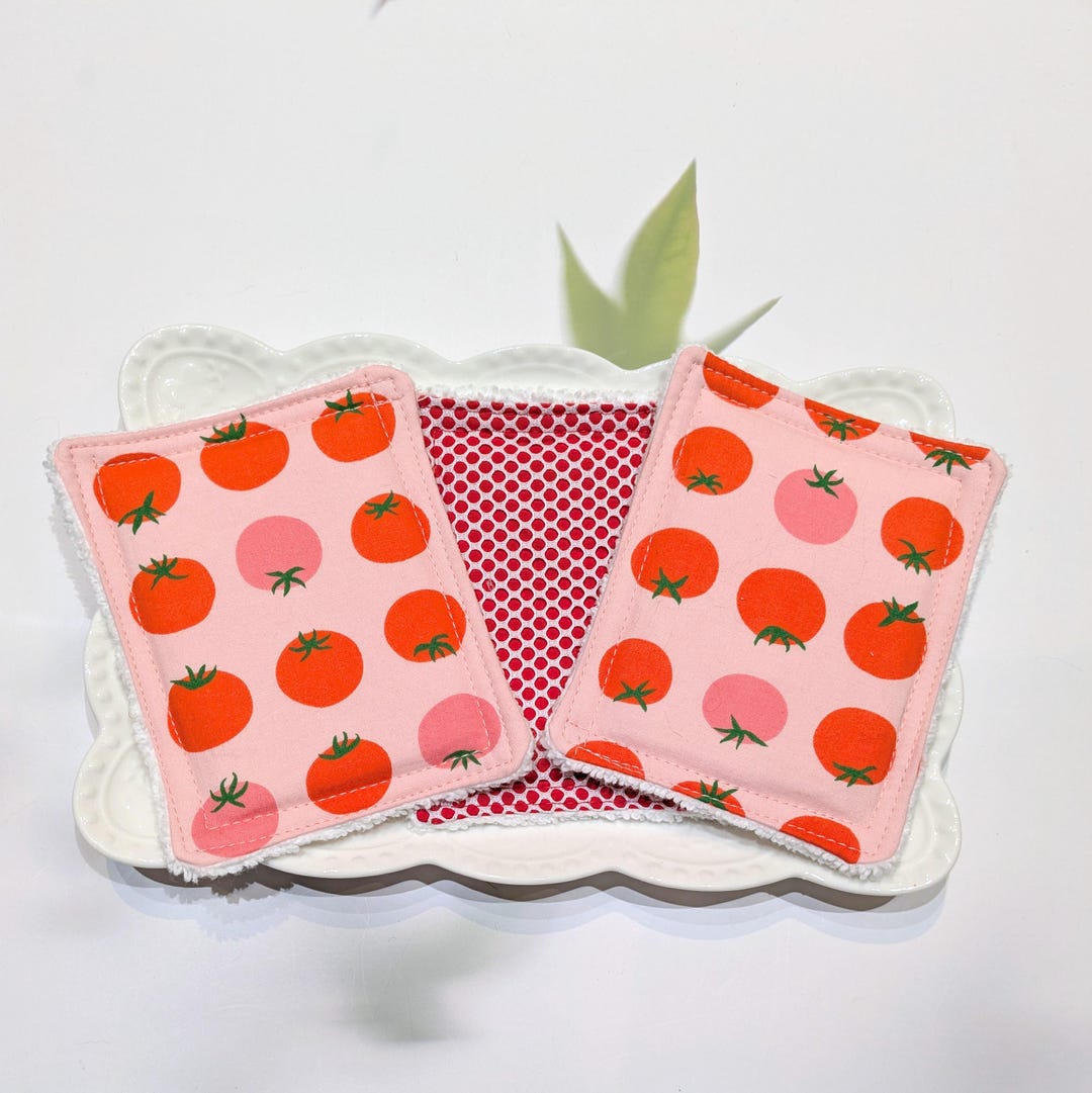 Reusable Sponge With Optional Scrubbie - Tomato - Cleaning Cloth ...