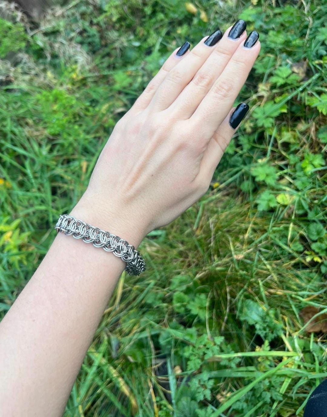 Viking Steel Bracelet — Classic Chainmail Metalhead/gothic Gift - Etsy