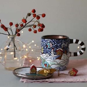 Two of Cozy Cups + Tea Infuser + Rest Dish, Summer and Winter Cups ...