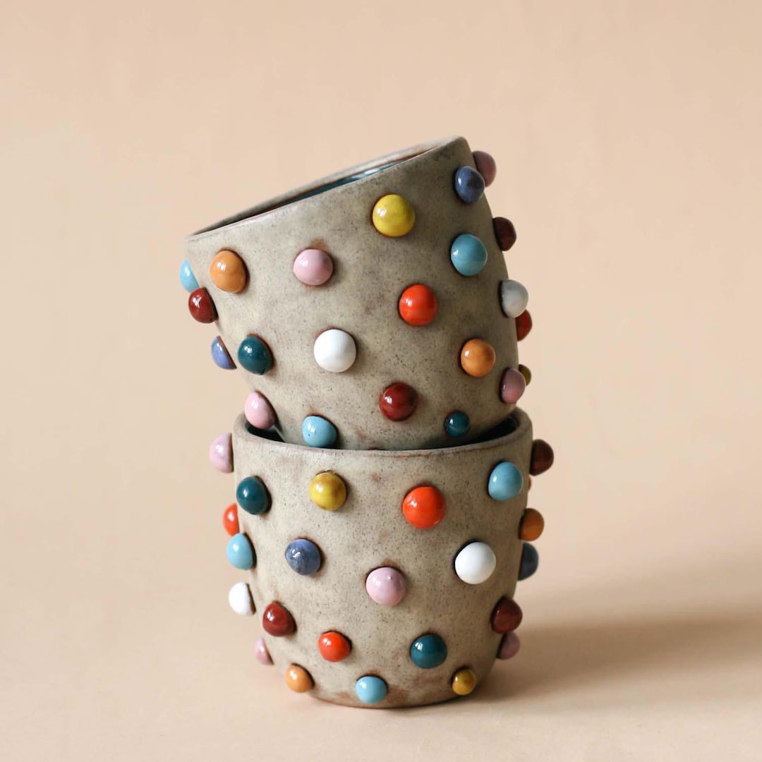 Bumpy 200-300 Ml Cups, Ceramic Coffee Tumbler With Bubbles - Etsy