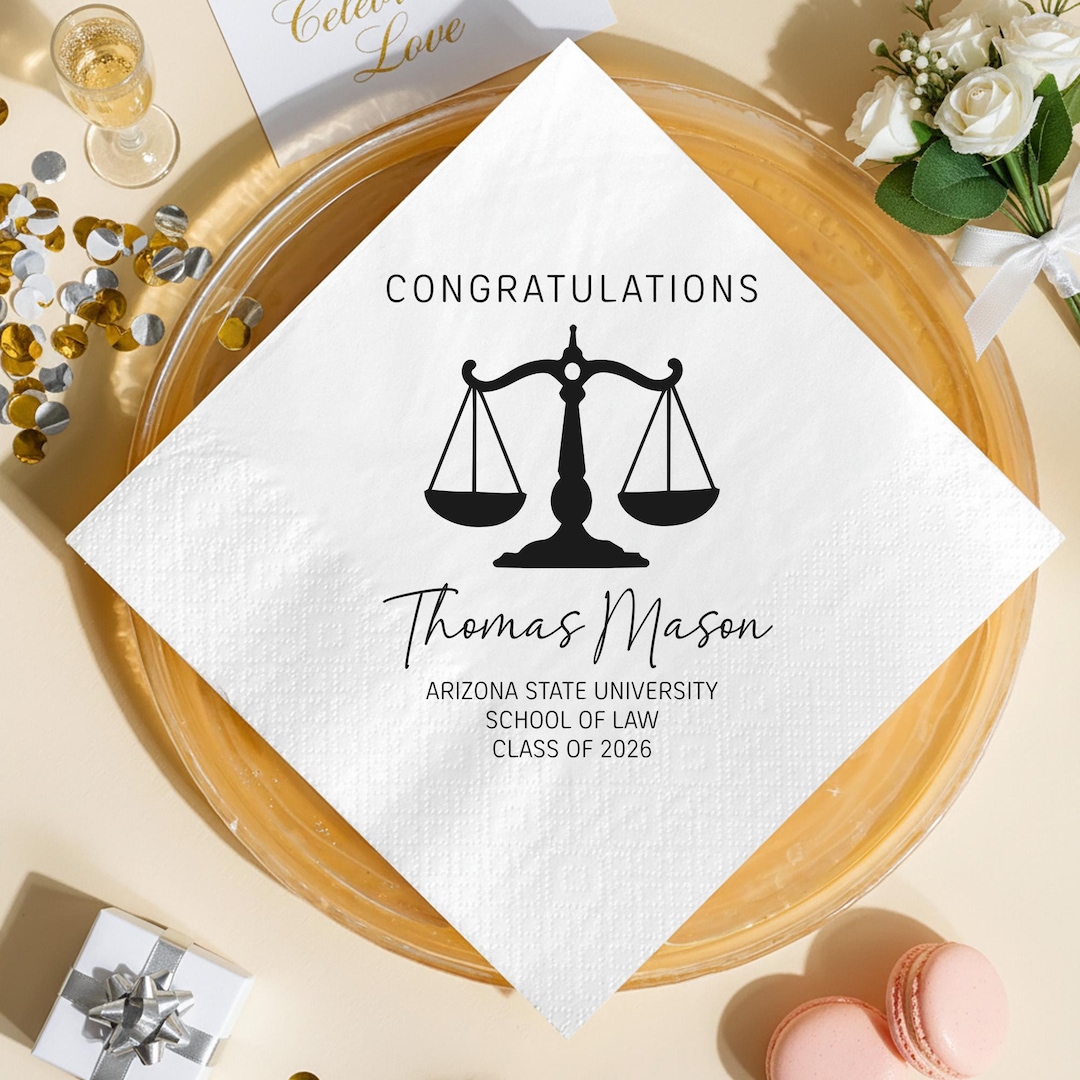 Personalized Law School Graduation Napkins, Class of 2026 Celebration ...