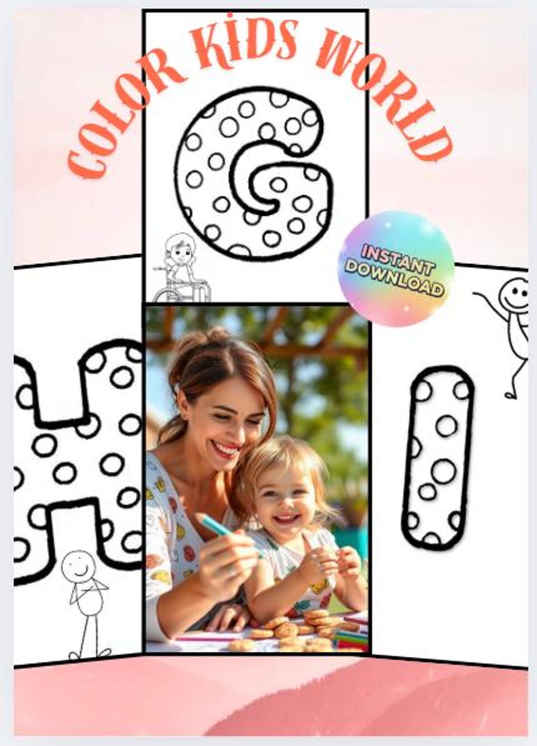 GHI Coloring Pages for Kids - Alphabet Letters G H I Printable ...