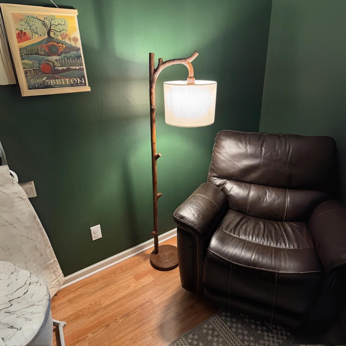 Rustic Wood-look Floor Lamp: Farmhouse Style Standing Light - Etsy