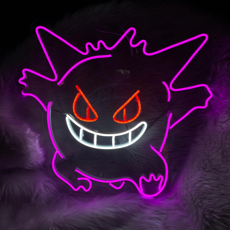 Gengar Neon Sign Custom Neon Sign, Personalized Neon Sign, Birthday ...