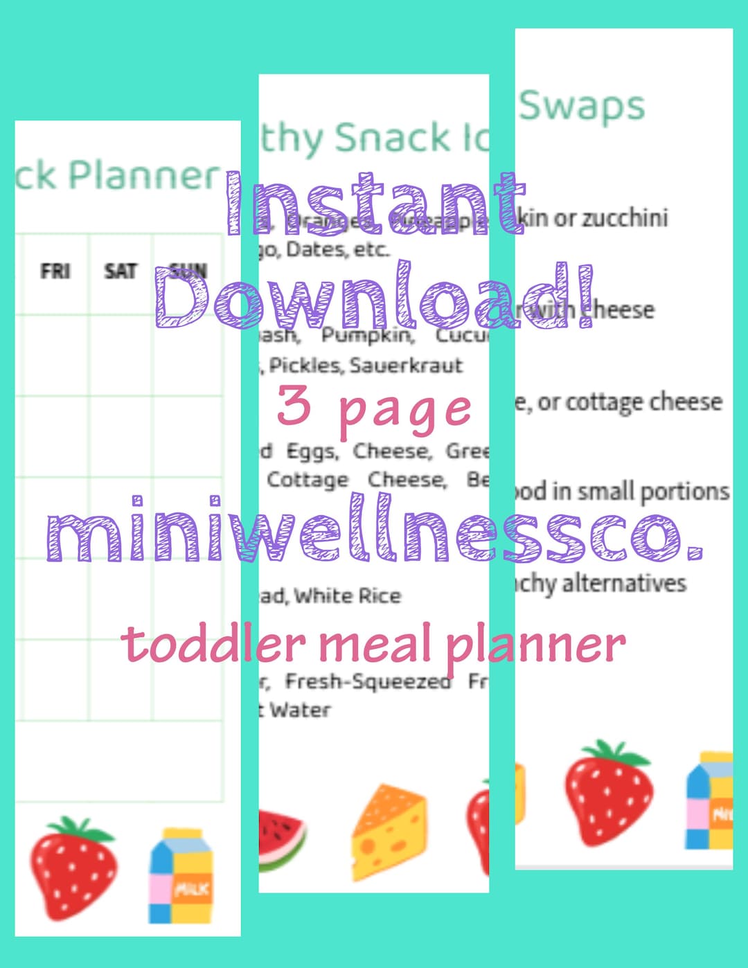 Toddler Meal & Snack Planner Printable – Weekly Kids Meal Chart ...