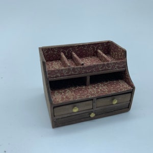 Dollshouse Miniature Writing Box, One Inch 1:12 Scale Stationery Box ...