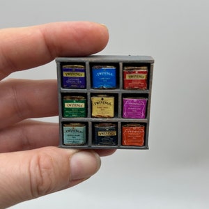 Dollshouse Miniature Tea Tins, One Inch 1:12 Scale, Miniature Showcase ...