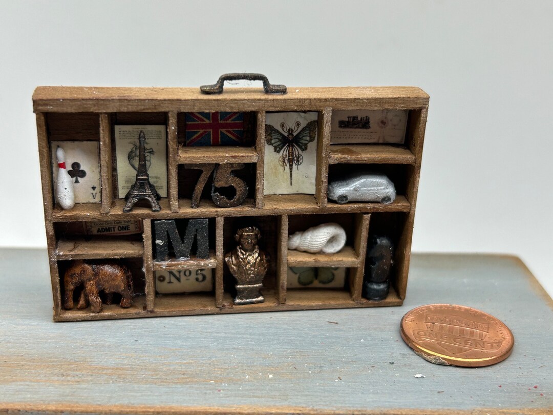 Miniature Printer Drawer, Miniature Furniture, Dollshouse Typography ...