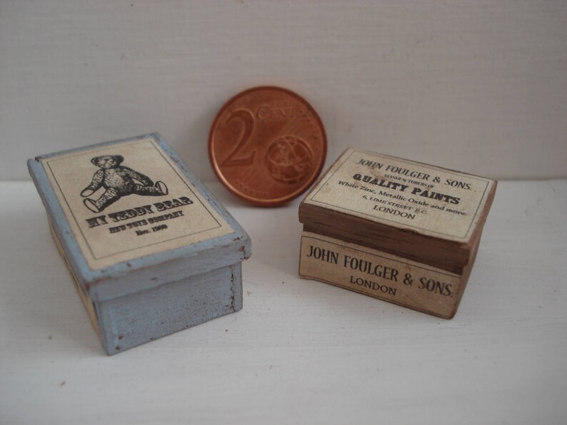 Dollshouse Miniature Vintage Box 2 Miniature Wood Boxes | Etsy