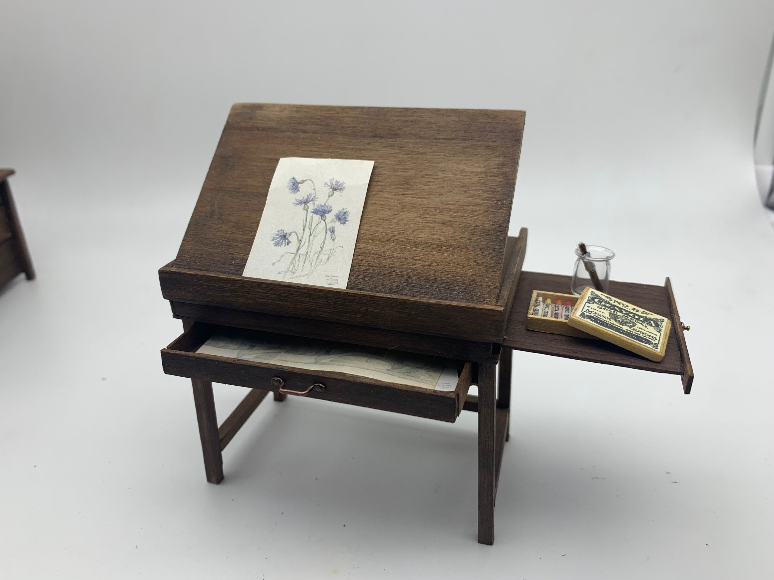 Dollshouse miniature drafting table Miniature furniture | Etsy