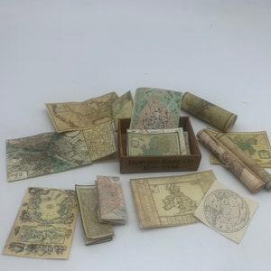 Dollshouse Miniature Old Maps, Miniature Old Chart, Dollshouse Old Map ...