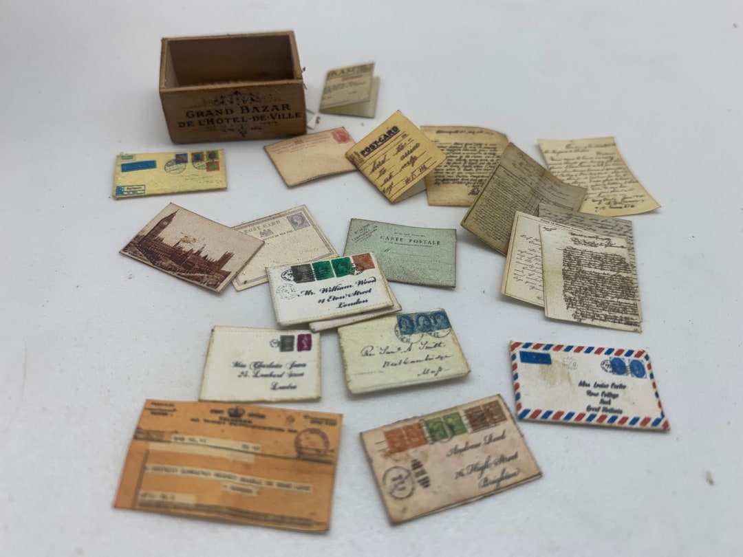 Dollshouse Miniature Letters Miniature Old Papers, Dollshouse Vintage ...