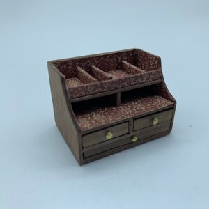 Dollshouse Miniature Writing Box, One Inch 1:12 Scale Stationery Box ...
