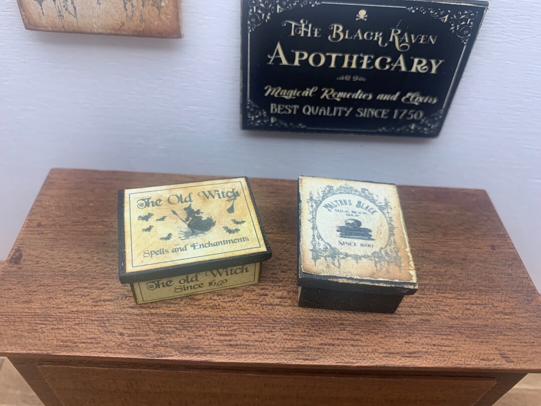 Dollshouse Miniature Magical Box, 2 Miniature Wooden Boxes, Miniature ...