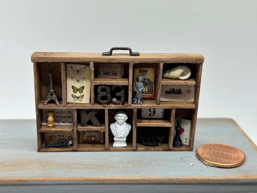 Miniature Printer Drawer, Miniature Furniture, Dollshouse Typography ...