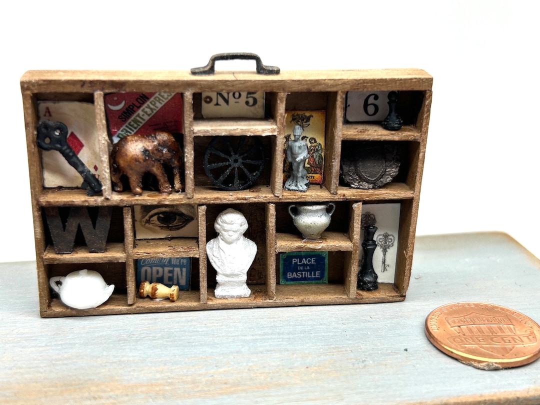 Miniature Printer Drawer, Miniature Furniture, Dollshouse Typography ...