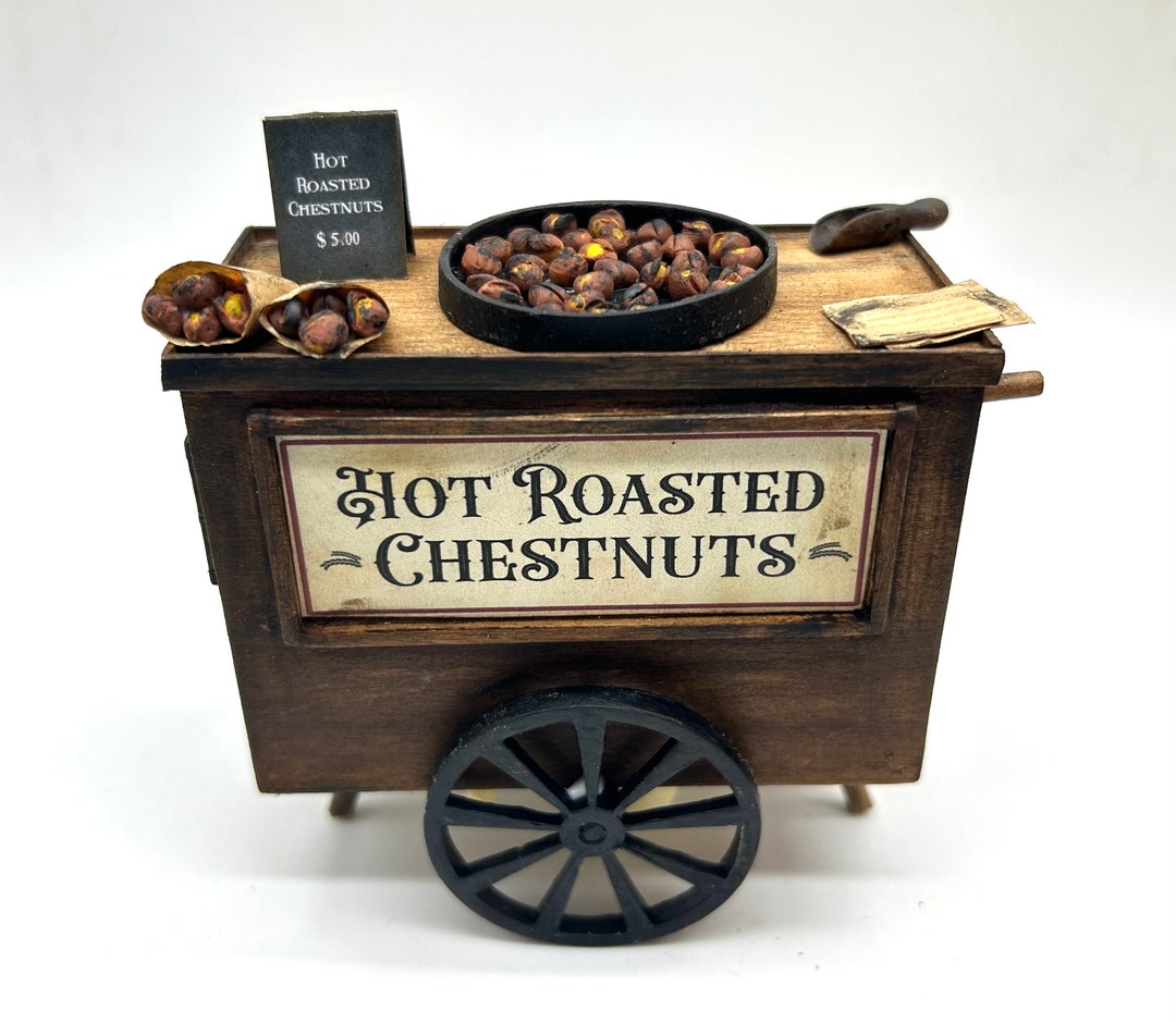 Dollshouse Miniature Chestnuts Cart, Miniature Roasted Chestnuts, 1:12 ...