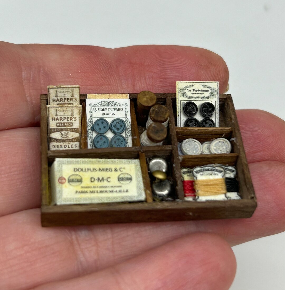 Dollshouse Miniature Sewing Box, , Miniature Fashion, Dollshouse ...