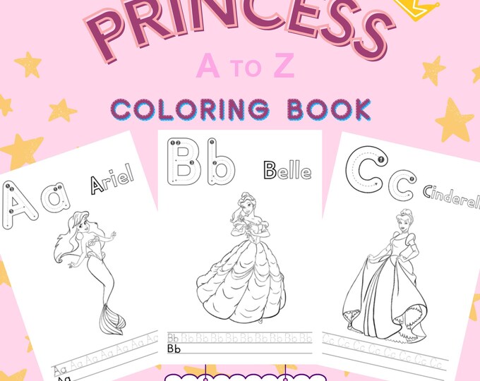 Princess Alphabet Tracing Coloring Book: ABC Handwriting Practice (PDF ...