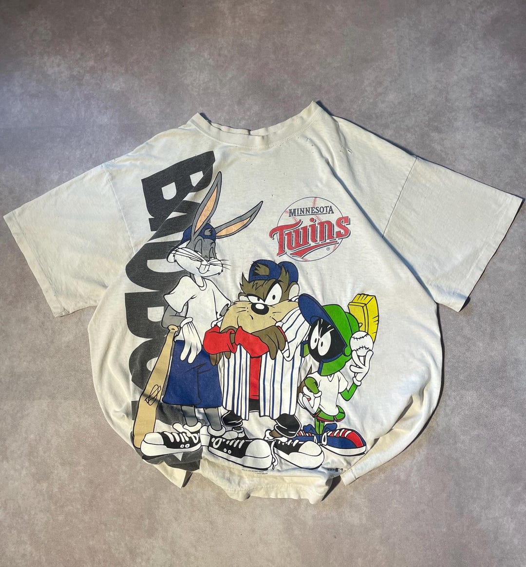 Vintage 90s Minnesota Twins Looney Tunes MLB Bad Boys Graphic Tee Shirt ...