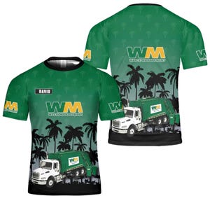 Custom Waste Management Garbage Truck T-shirt - Personalized Name & WM ...