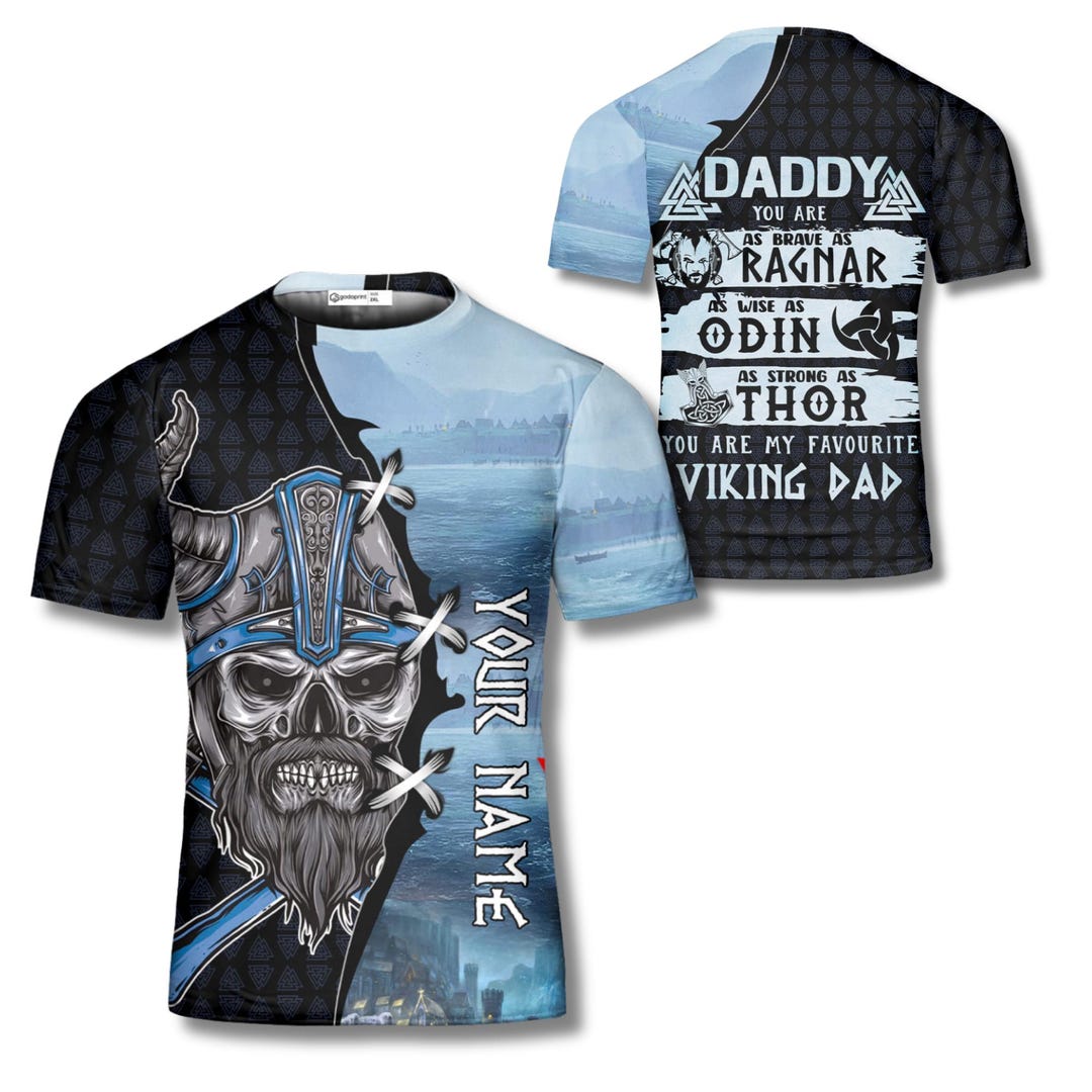 Custom Viking Dad Shirt Norse Mythology T Shirt for Father as Brave as ...