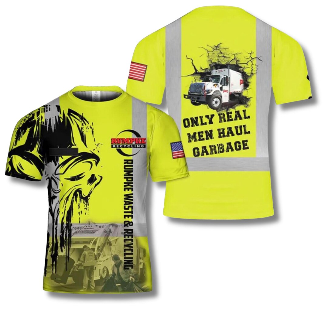 Rumpke Garbage Truck Shirt: Skull Art, Hi-vis Yellow Tee - Etsy