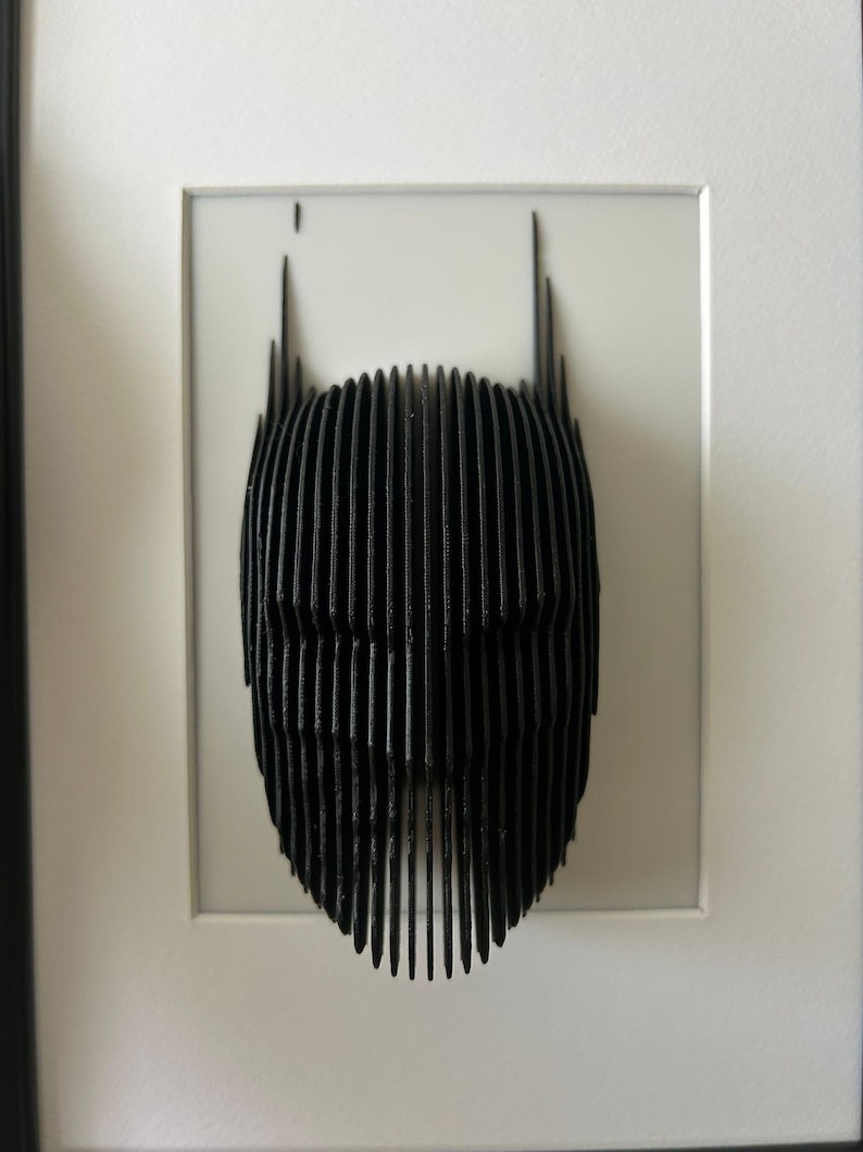 Layered Batman Mask Wall Art | 3D Printed Abstract Superhero Decor ...