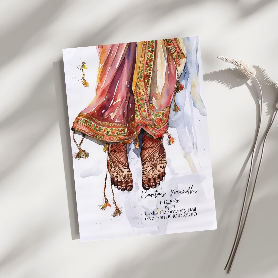 Editable Henna Night Invitation: Cultural Wedding Invite (digital ...