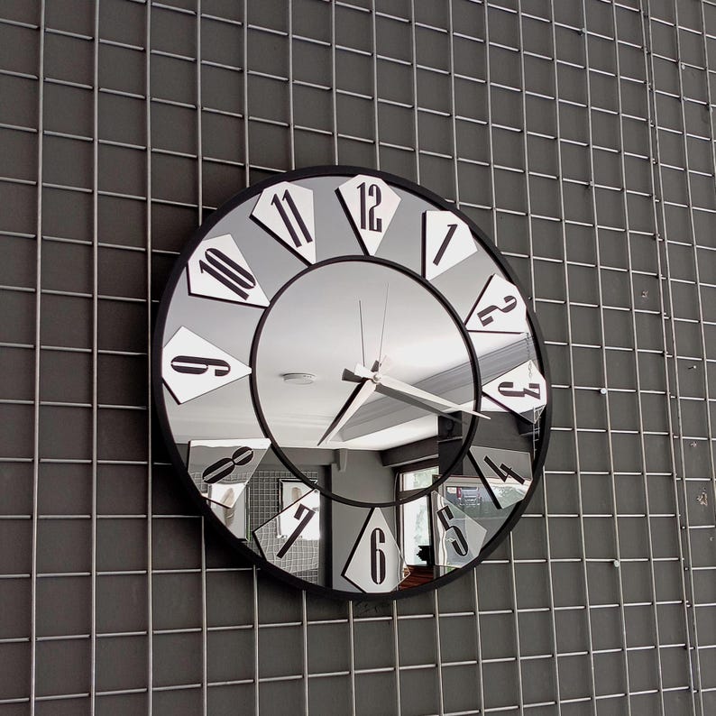Modern Minimalist Mirror Clock – Personalized and Handmade, Designed ...