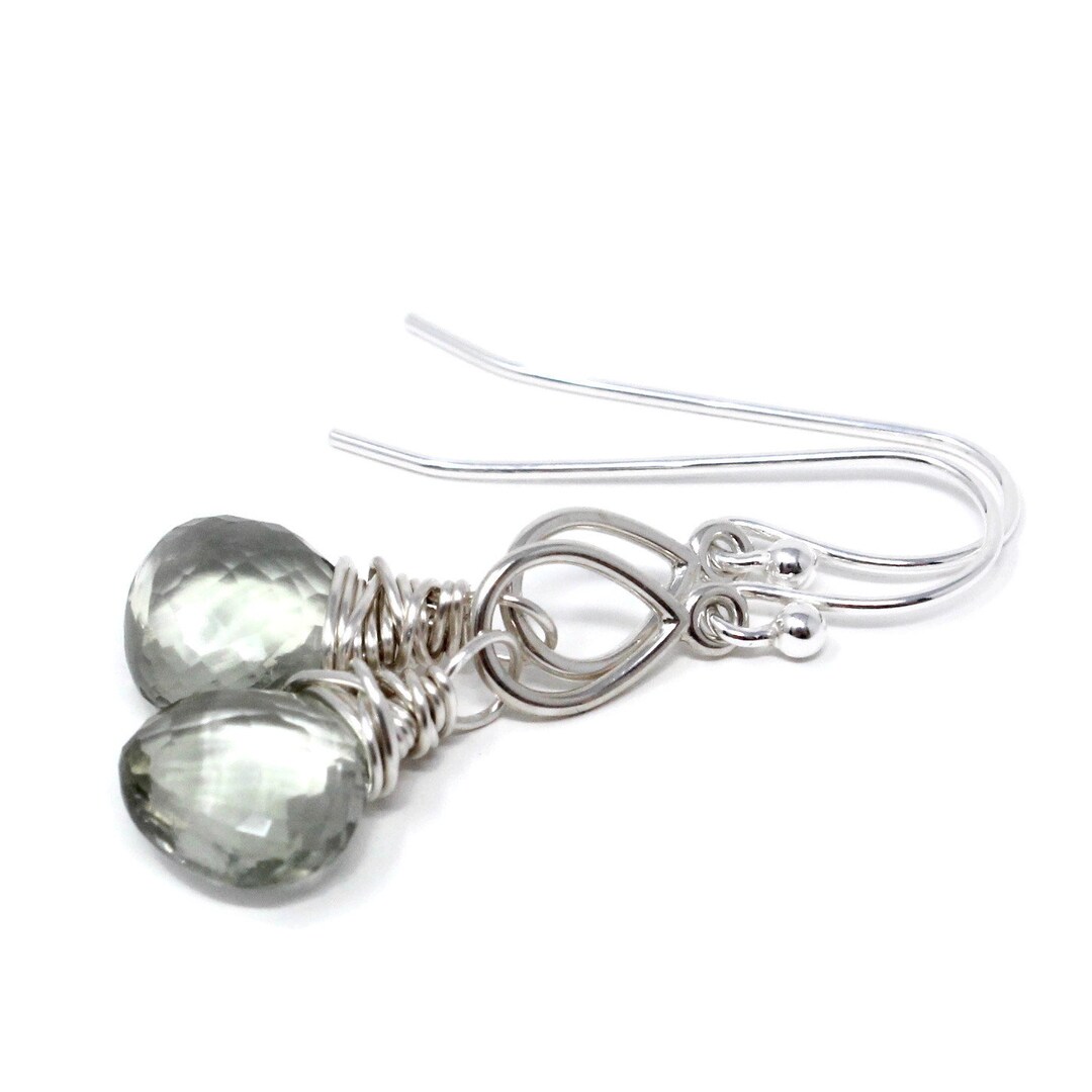 Pequeños pendientes de prasiolita verde amatista plata de ley - Etsy España