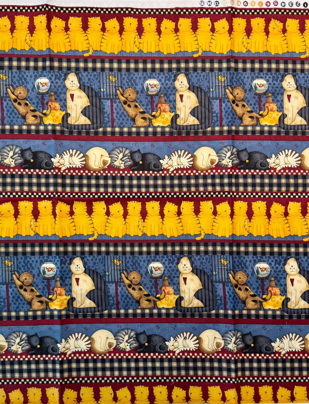 Vintage Debbie Mumm Cats Novelty Fabric by South Sea Imports - Etsy
