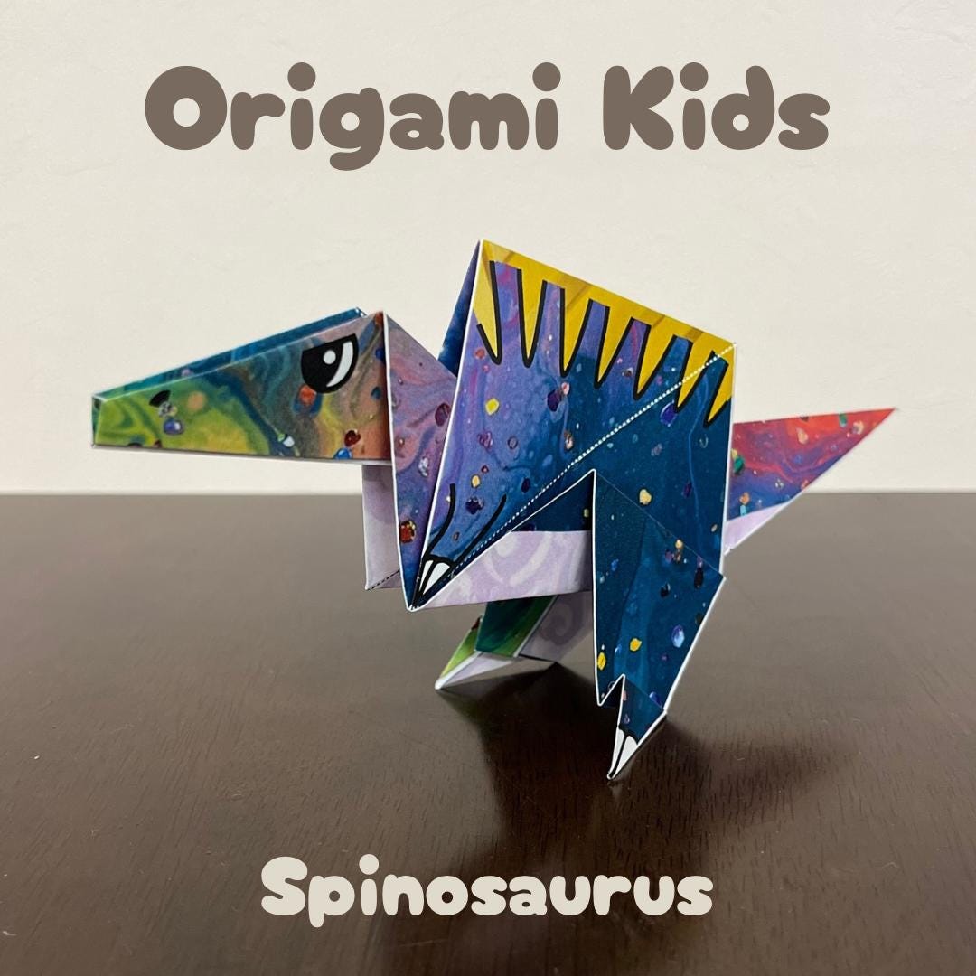 Spinosaurus Origami Printable PDF for Kids – Dinosaur Craft | Easy ...