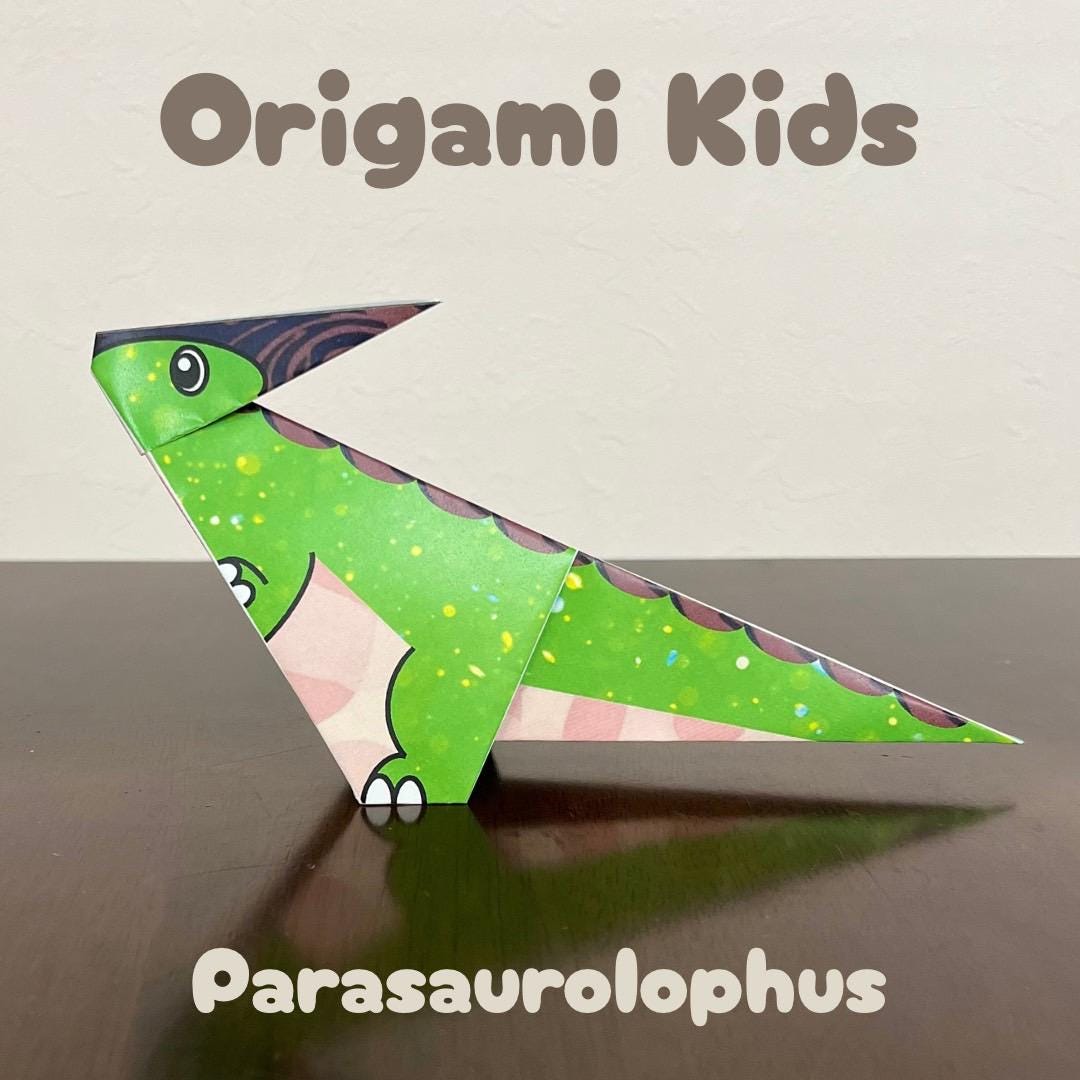 Parasaurolophus Origami Printable PDF for Kids – Dinosaur Craft | Easy ...